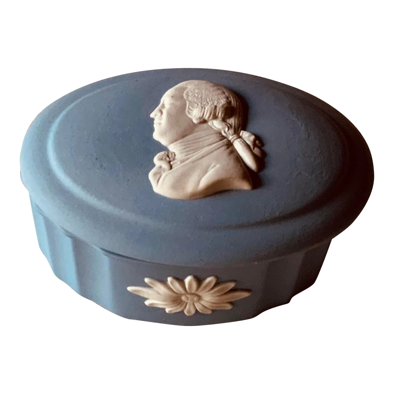 Vintage 1930s Wedgwood Blue Jasperware Portrait Box - Josiah Wedgwood ...
