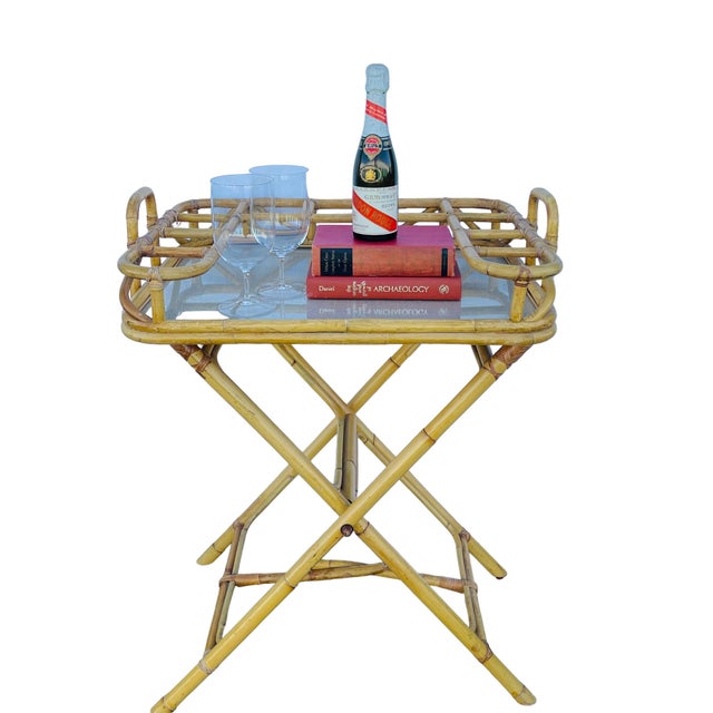 1960s Vintage Palm Beach Bamboo Bar With Stand | Chairish