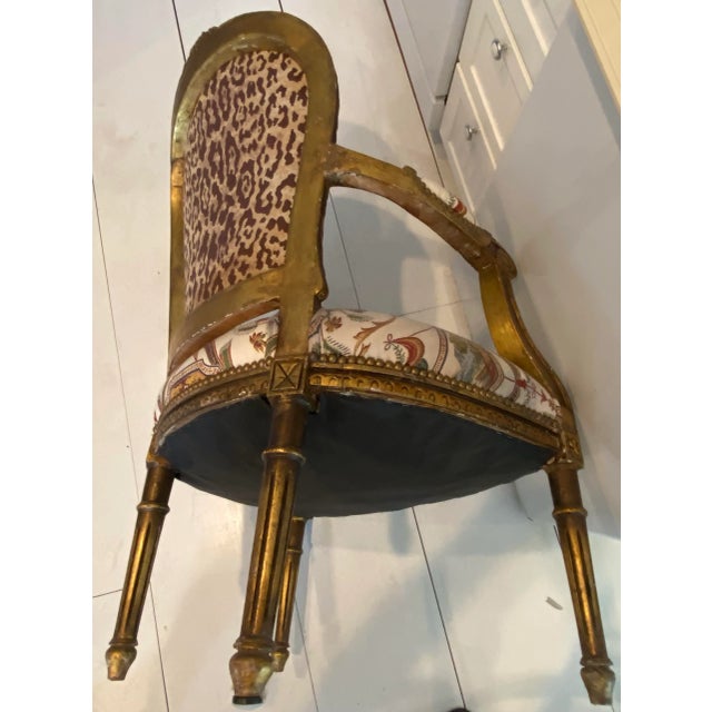 1910s Louis XIV Arm Chair in Scalamandre Fabric | Chairish
