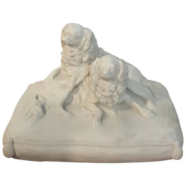 Antique English Parian King Charles Spaniels Group by Copeland | Chairish