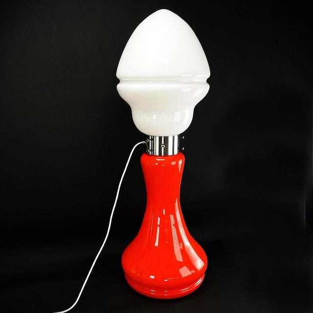 Orange Birillo Lipstick Floor Lamp in Glass and Chrome by Carlo Nason ...