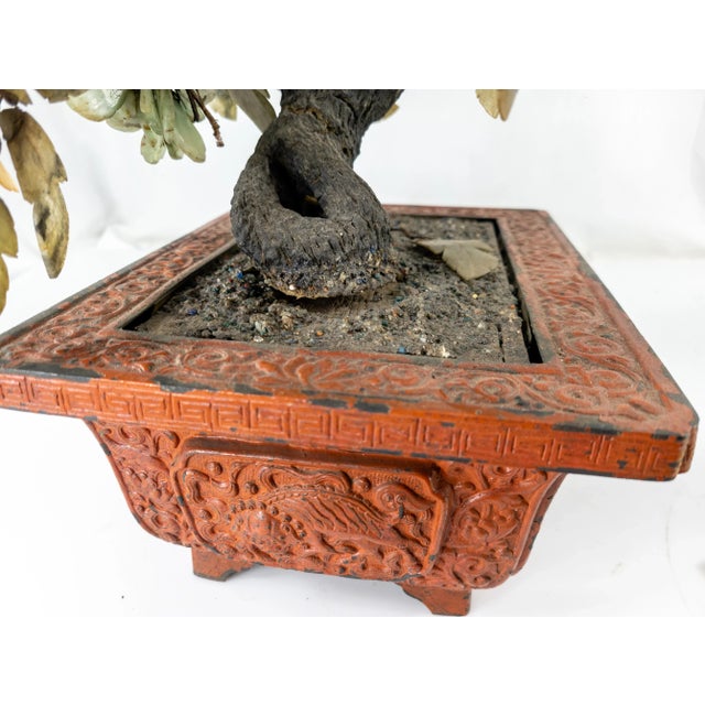 19th Century Chinese Chinoiserie Decorative Jade Tree With Hardstone ...