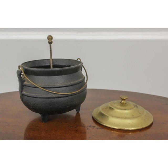 Virginia Metalcrafters Cast Iron & Brass Colonial Era Firepot | Chairish