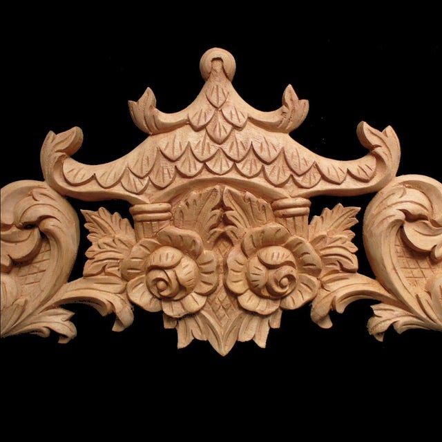 Apl-01: Hand Carved Handmade Decorative Wood Applique | Chairish