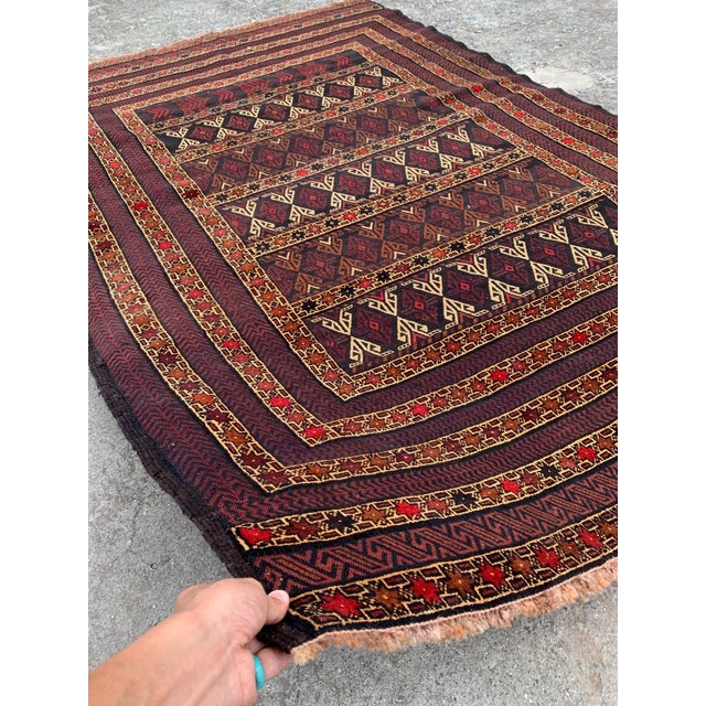 1990s Unique Flatweave Tribal Handwoven Kilim Rug | Chairish