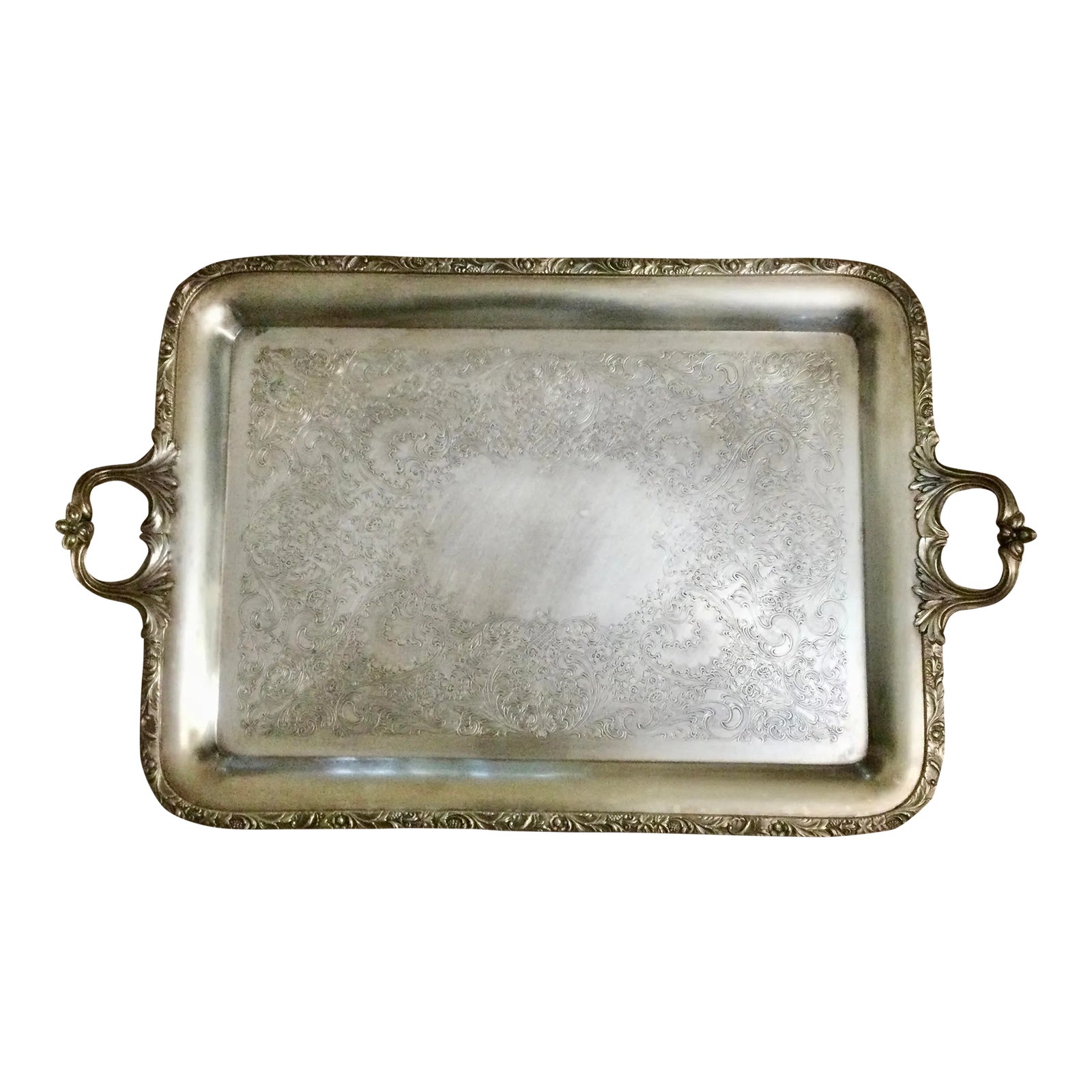 Vintage Wilcox International Silver Beverly Manor Tea Tray | Chairish