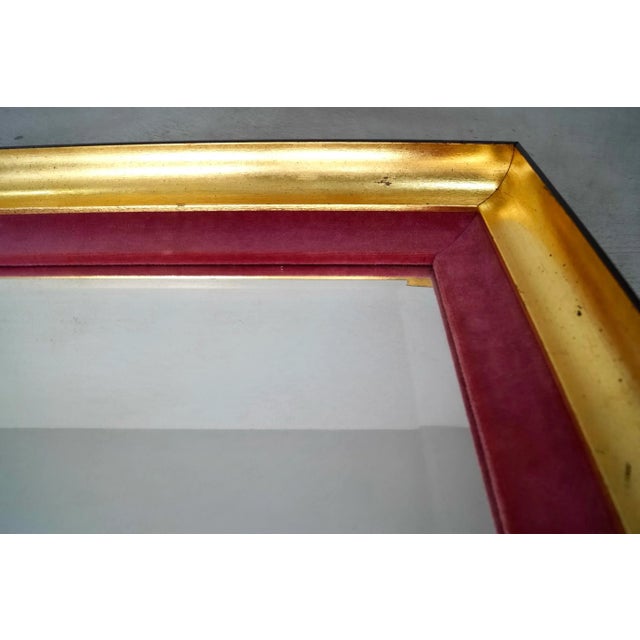 1940’s Art Deco Hollywood Regency Pink Velvet Mirror | Chairish