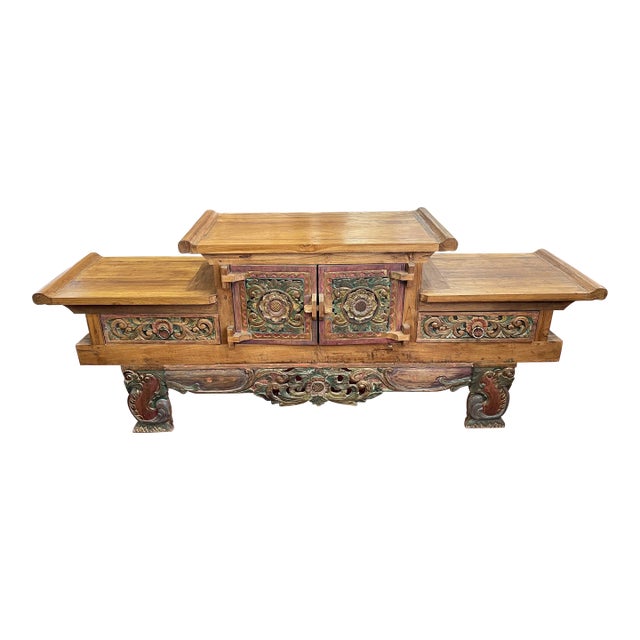 Vintage Balinese Altar Cabinet/Sideboard | Chairish