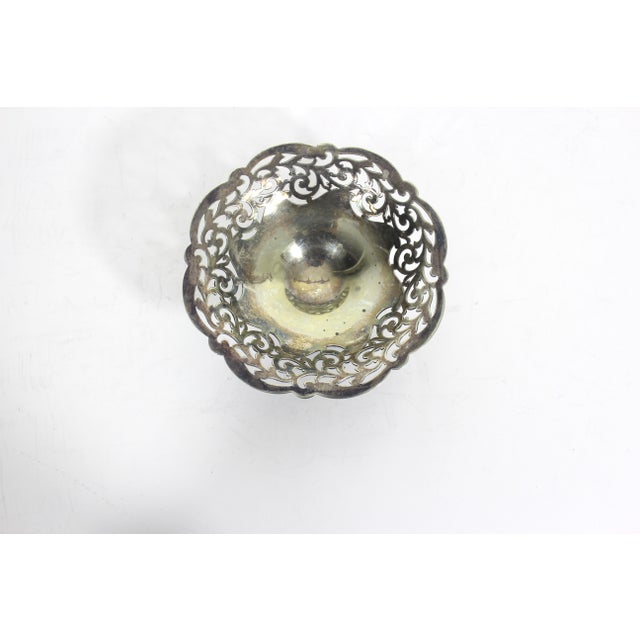 Vintage Small Silver Pedestal Dish, Small Footed Tray Round Silver ...