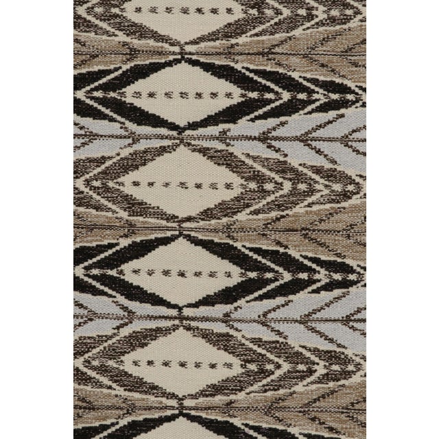 Rug & Kilim’s Scandinavian Style Rug in Beige and Light Blue Geometric ...