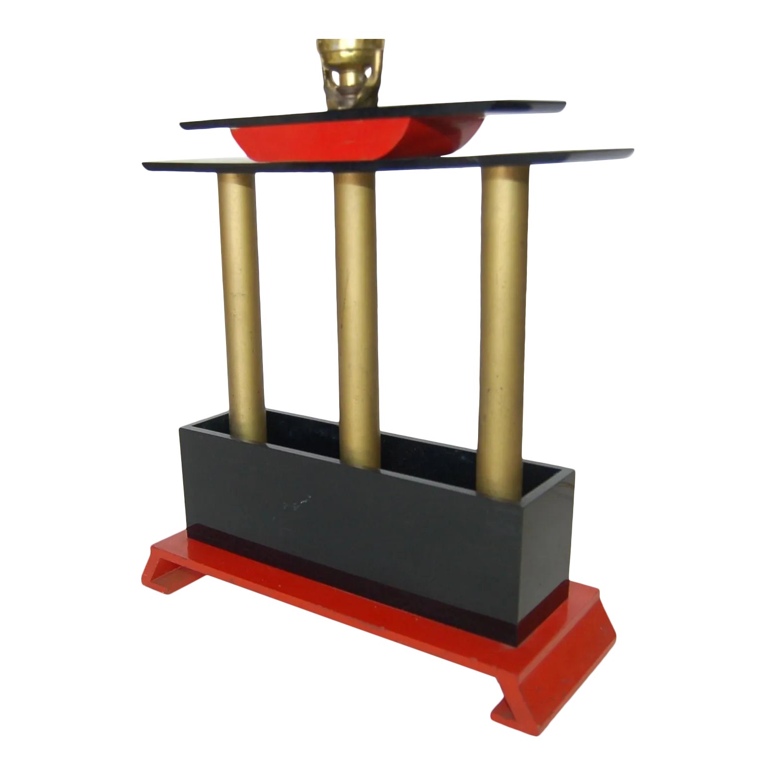Mid Century Modernist Torii Arch Mixed Media Table Lamp | Chairish