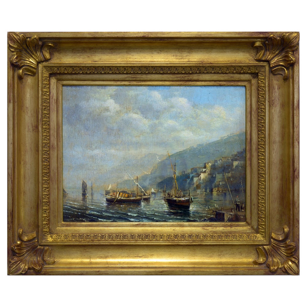 Luigi Basile, Marina, 1980s, Oil Painting, Framed | Chairish