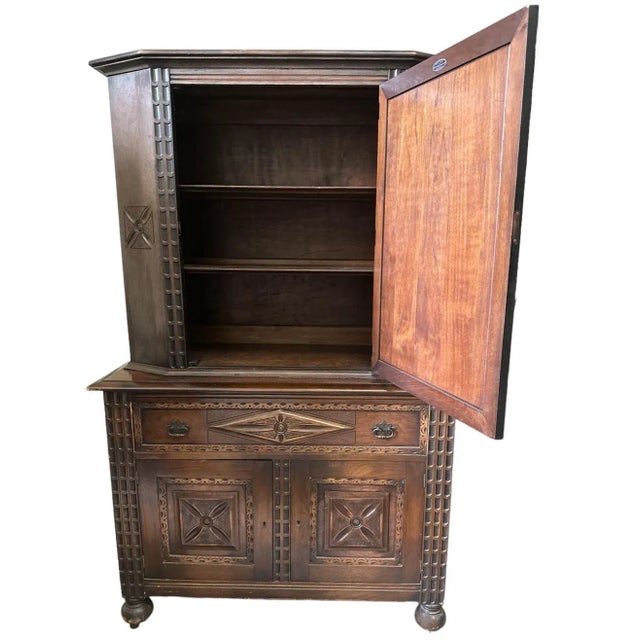 Rare 1920s Baker Furniture Antique Spanish Revival Walnut Liquor ...