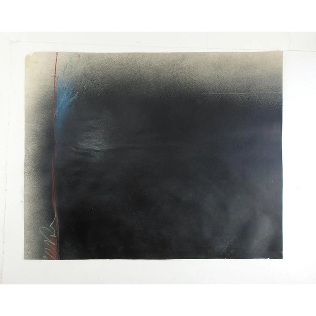 Red Line Black Shadow Abstract Mixed Media Painting | Chairish