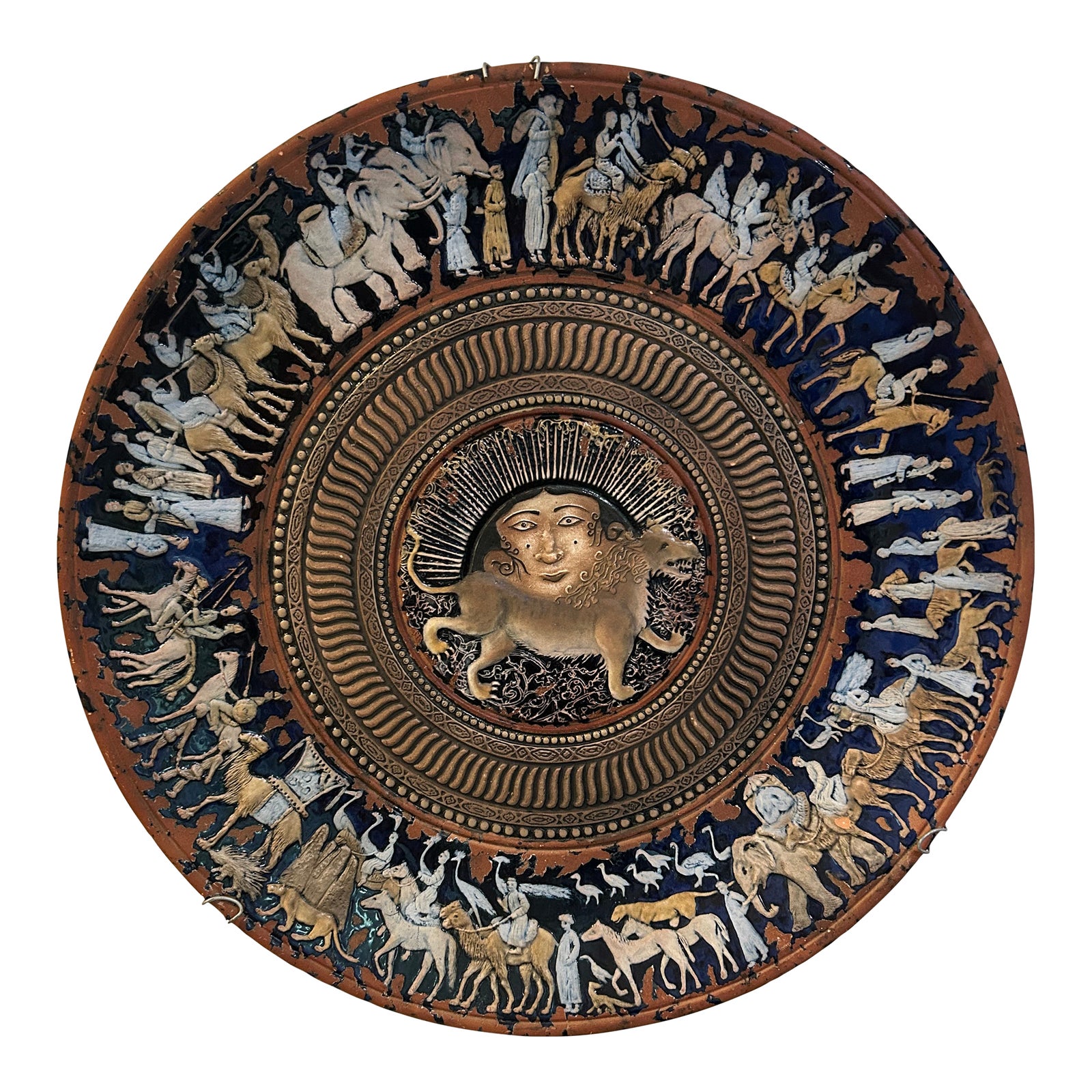 1970s Large Decorative Plate With Processional Scene | Chairish