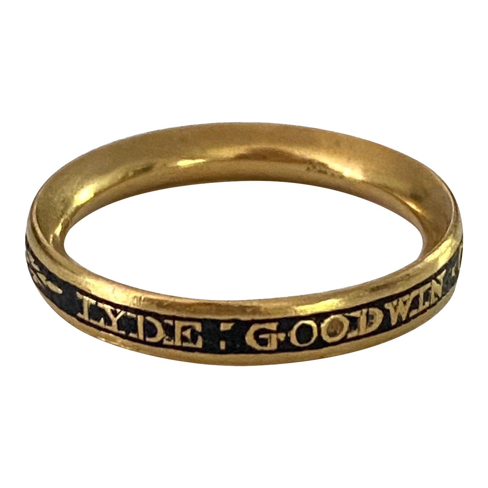 Mid 18th Century 22k Gold & Enamel Mourning Lyde Goodwin Ring Size 7.5 ...