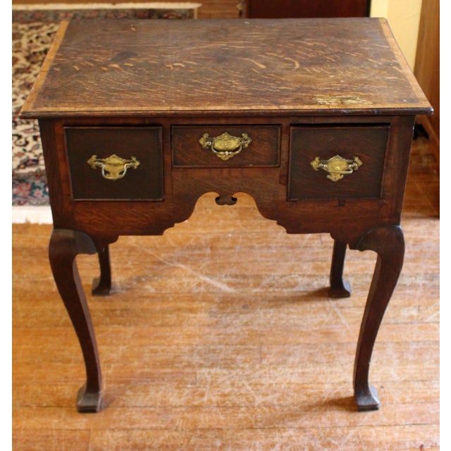 Circa 1730 English Country Oak Lowboy or Dressing Table | Chairish