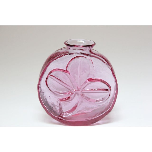 Vintage Blown Glass "Clover" Vase by Joel Myers for Blenko in Rosé ...