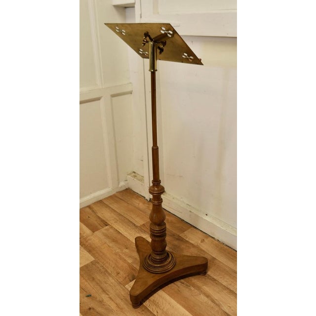 Arts and Crafts Menu Podium in Beech and Brass, 1880 | Chairish