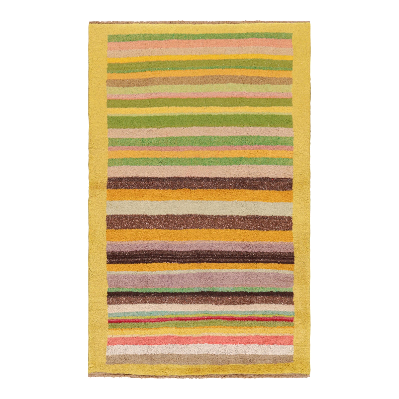 Vintage Zeki Müren Rug With Polychromatic Geometric Stripes From Rug ...