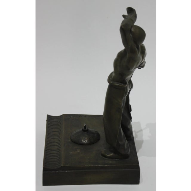 Heroic Smelter Worker 20th Century Bronze Sculpture Desk Set Signed by ...