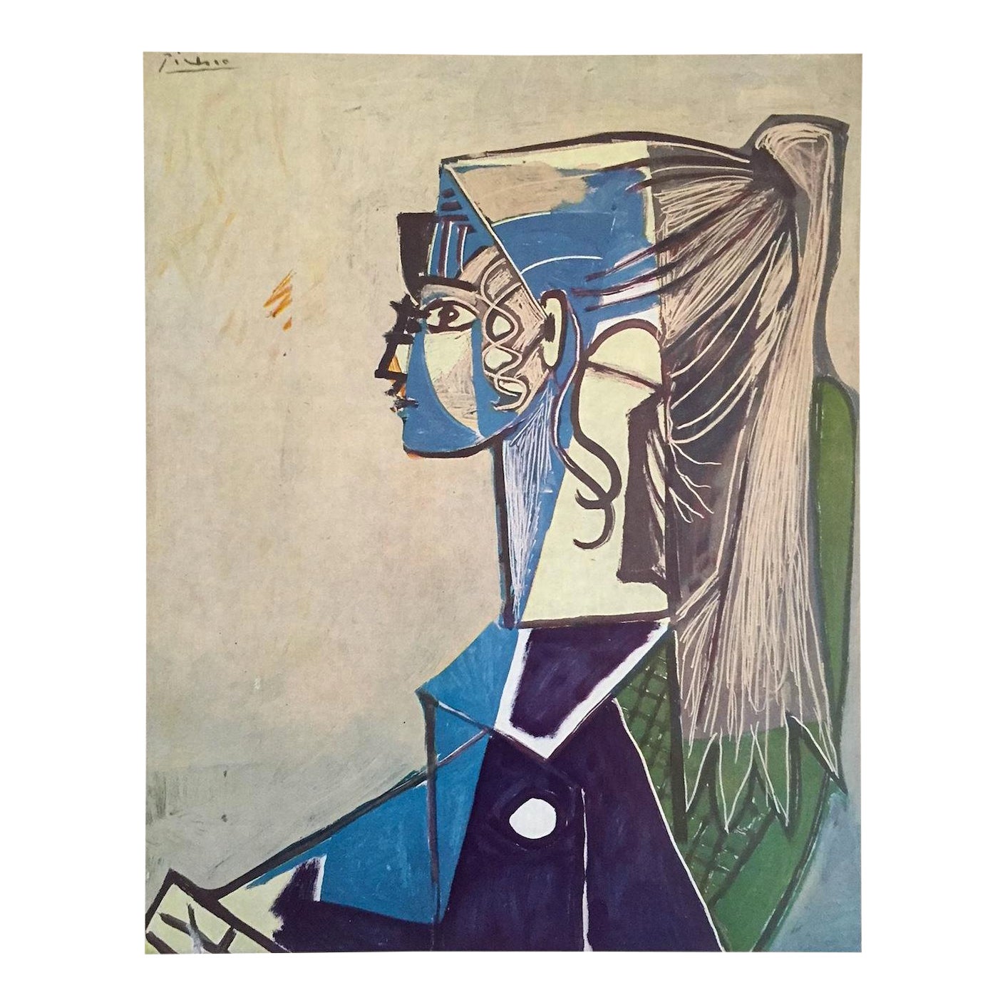 Pablo Picasso Rare Vintage 1955 Authentic Lithograph Print Sylvette