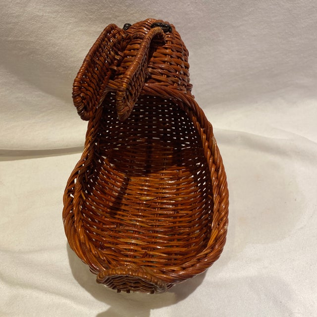 Late 20th Century Wicker Bunny Basket | Chairish