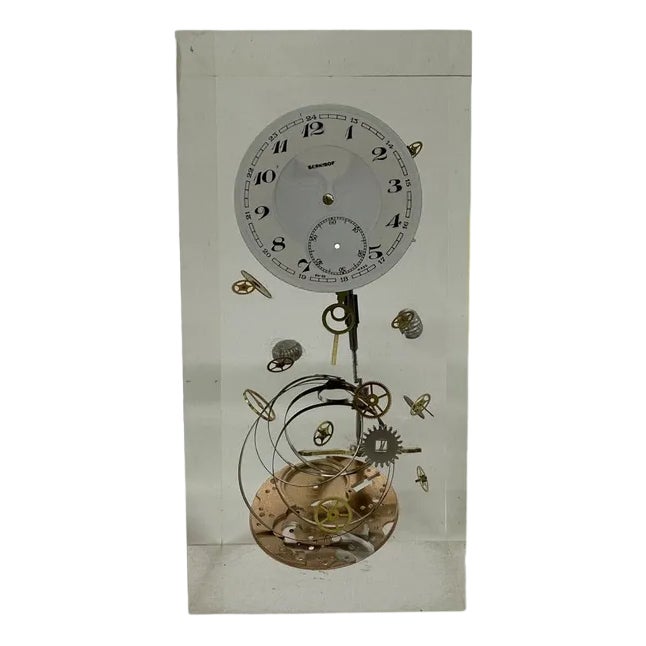 Clock in Acrylic Glass by Pierre Giroudon, France, 1970s | Chairish