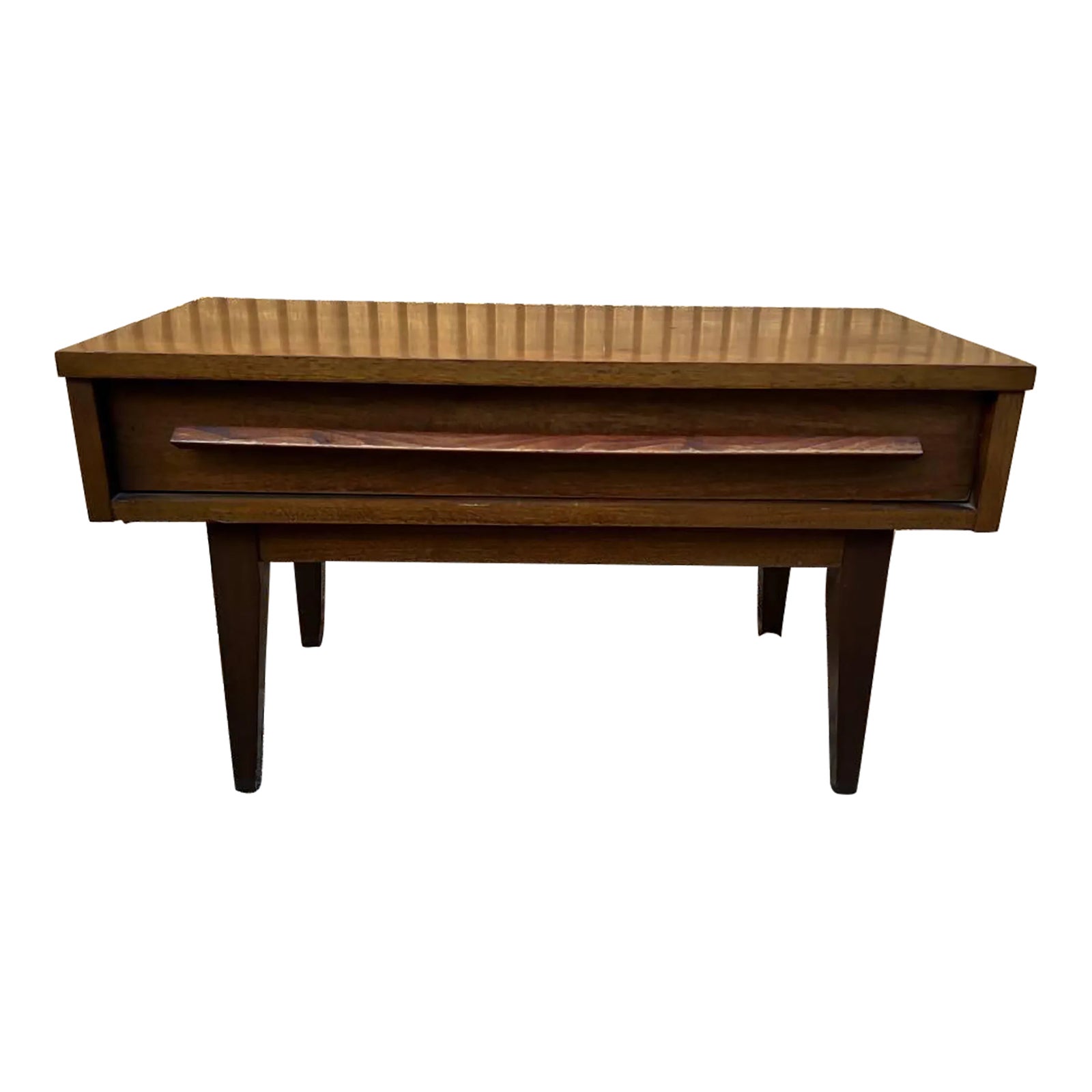 Dixie Furniture Mid Century Walnut Side-End Table or Nightstand. | Chairish