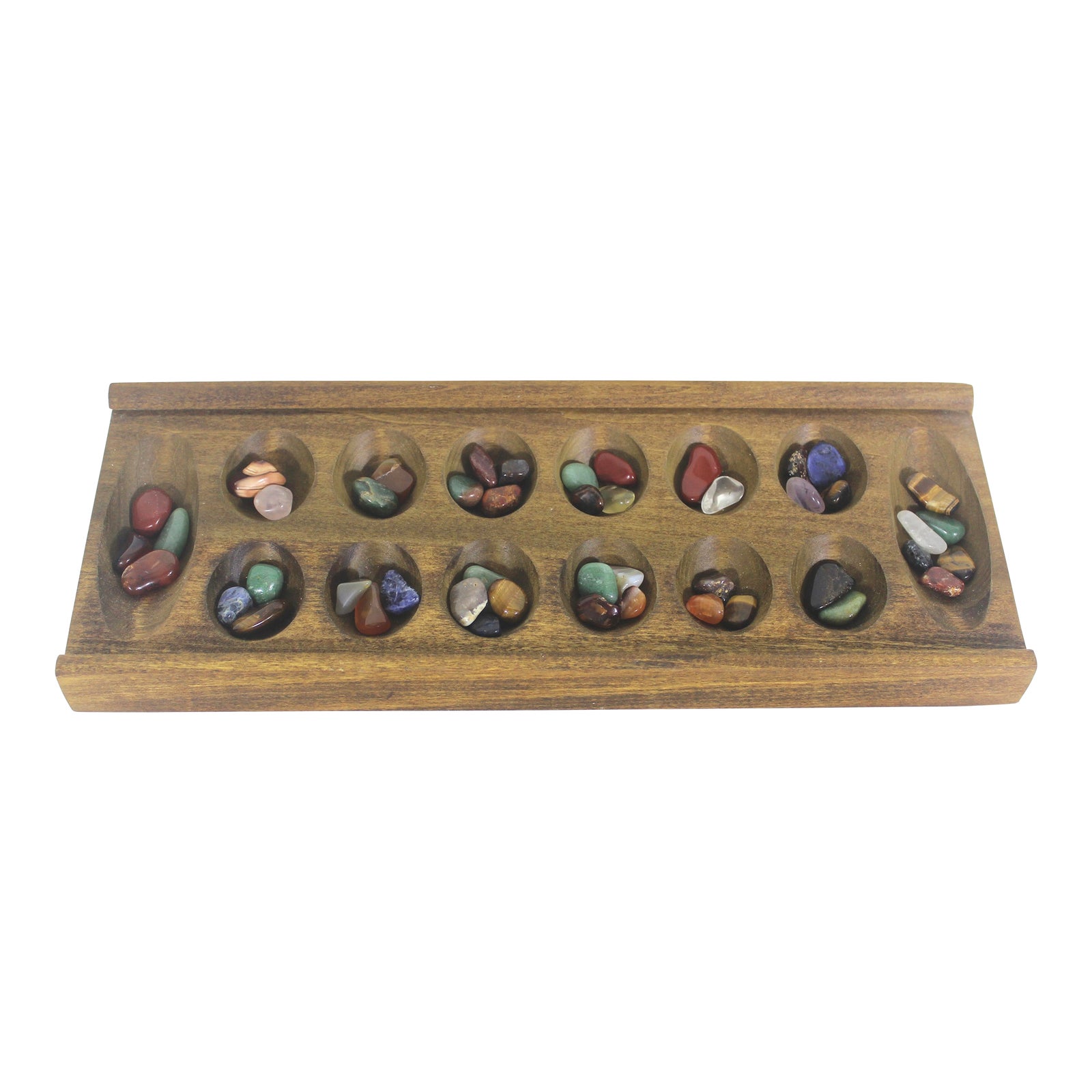 Vintage African Mancala Game With Real Gem Stones and Instructions ...