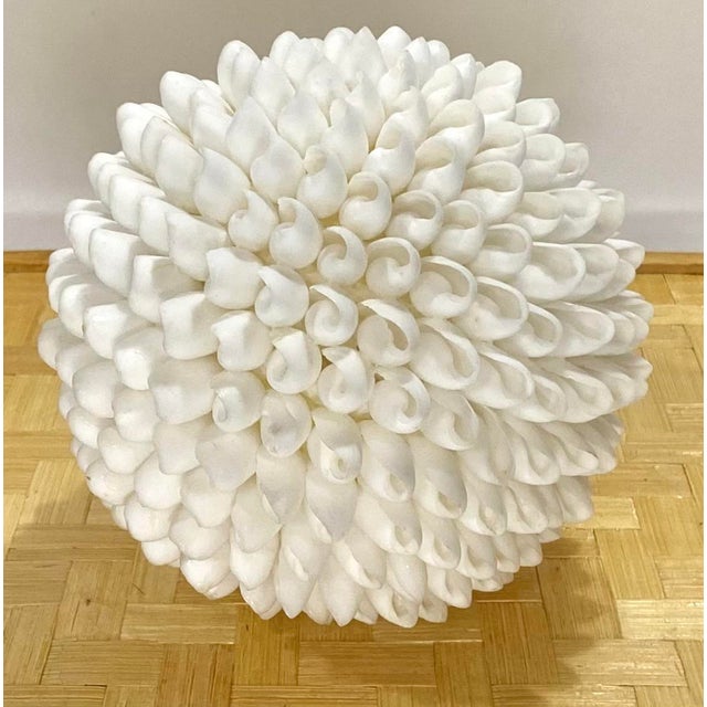 Vintage White Sea Shell Ball | Chairish
