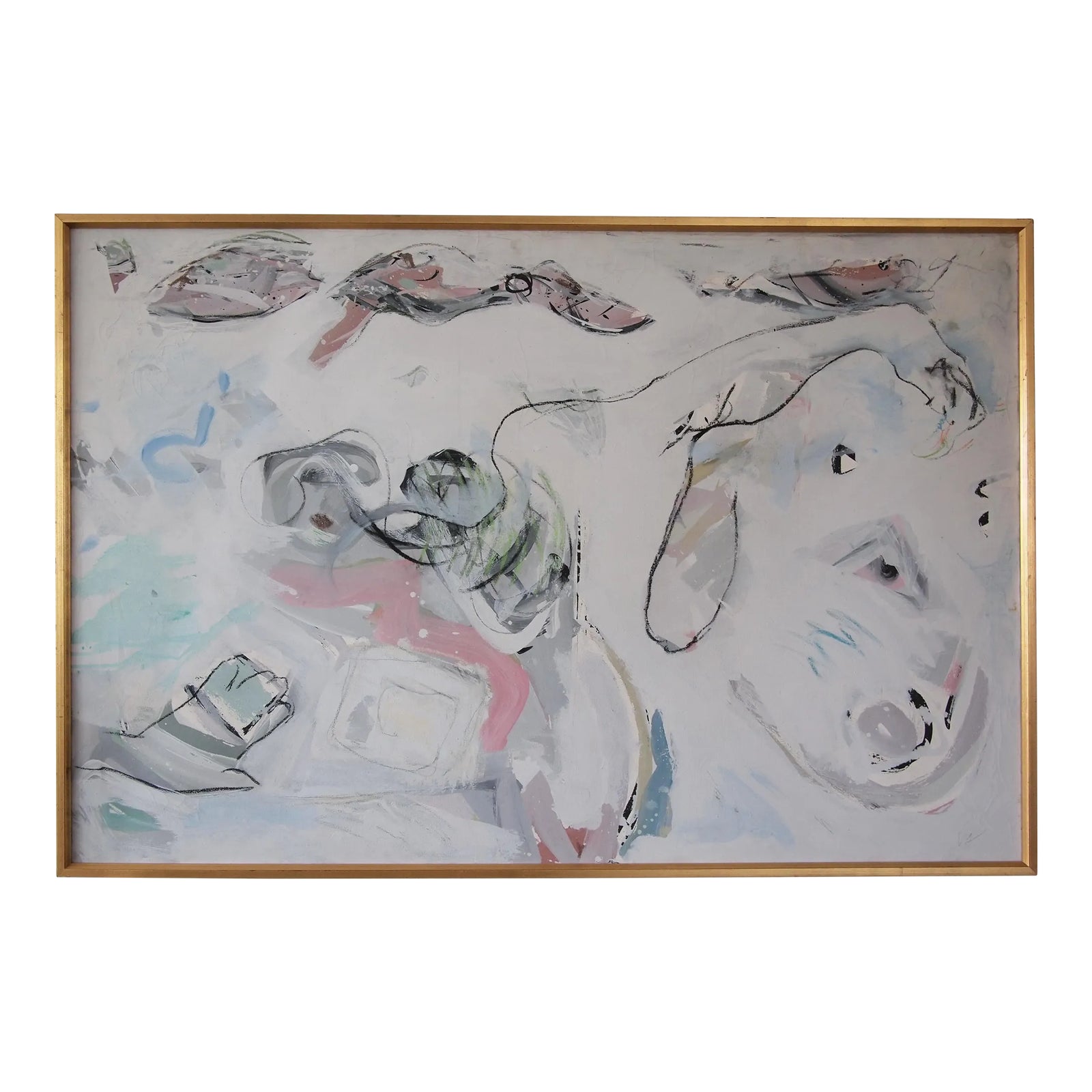 Original 1978 Lee Hoffman Abstract Expressionist Painting, Framed ...