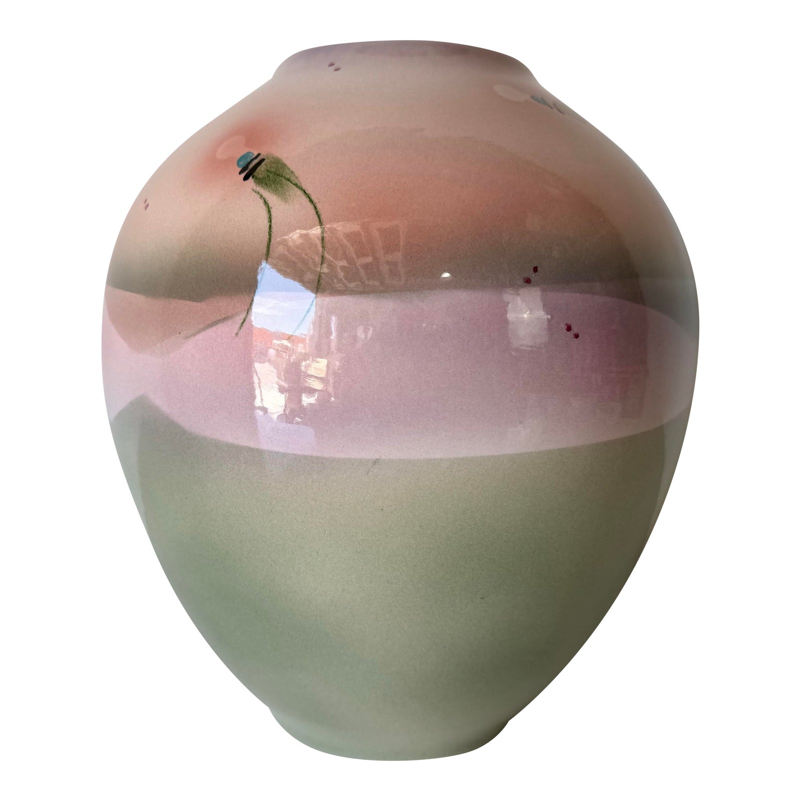 1985 Postmodern Studio Art Pottery Vase by Judith Stiles | Chairish