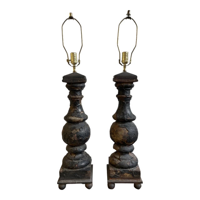 Antique Style Cast Iron Lamps - a Pair | Chairish