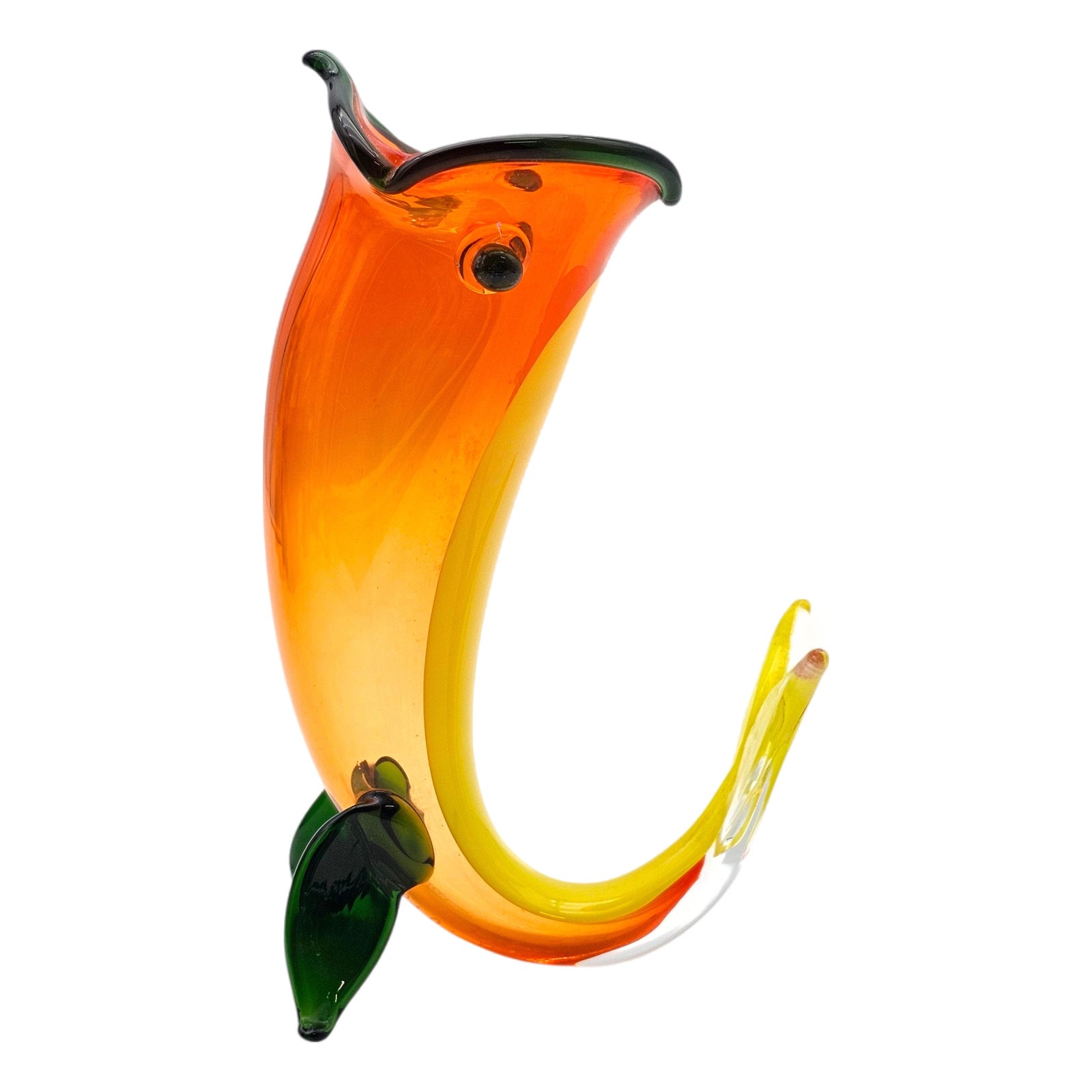 Fulvio Bianconi for Venini Signed Murano “Pesce” Fish Vase | Chairish