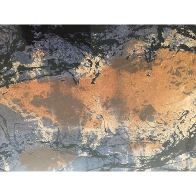 Vintage Original Abstract Lithograph Organic Modern 80s | Chairish