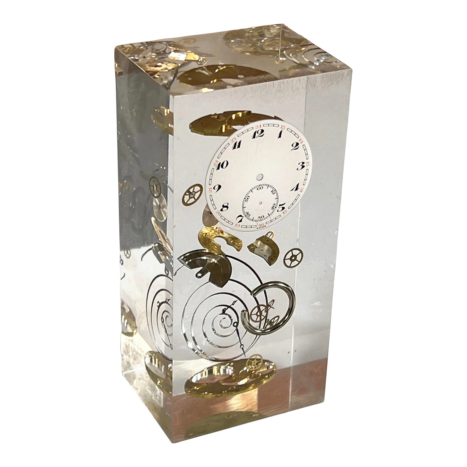 Vintage Pierre Giraudon Lucite Encased Exploded Pocket Watch ...