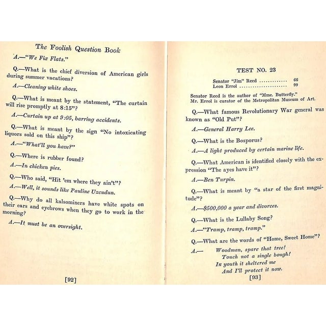 "The Foolish Question Book" 1927 Phillips, h.i. ("Hi") | Chairish