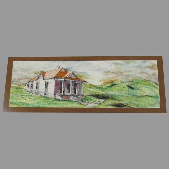1980s Painting on Board Mountain House by Doug Post | Chairish