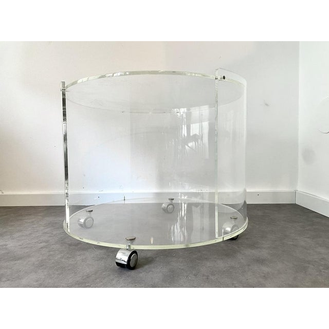 Rollable Acrylic Glass Table, 1980s | Chairish