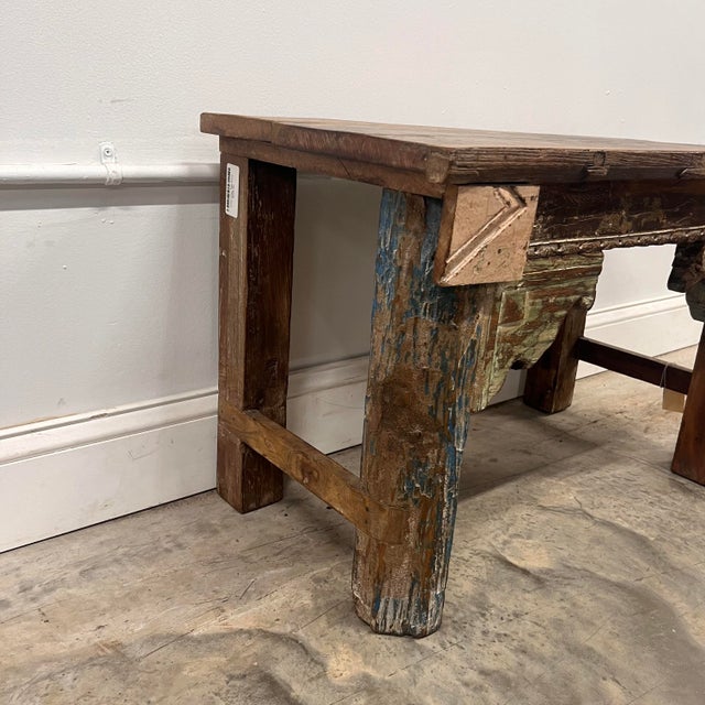 Indian Bench Made From Antique Architectural Elements | Chairish