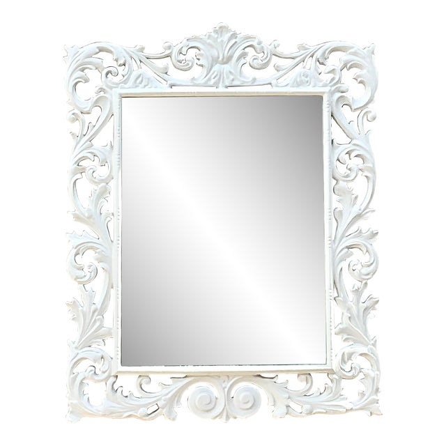 Vintage Regency White Lacquered Mirror | Chairish
