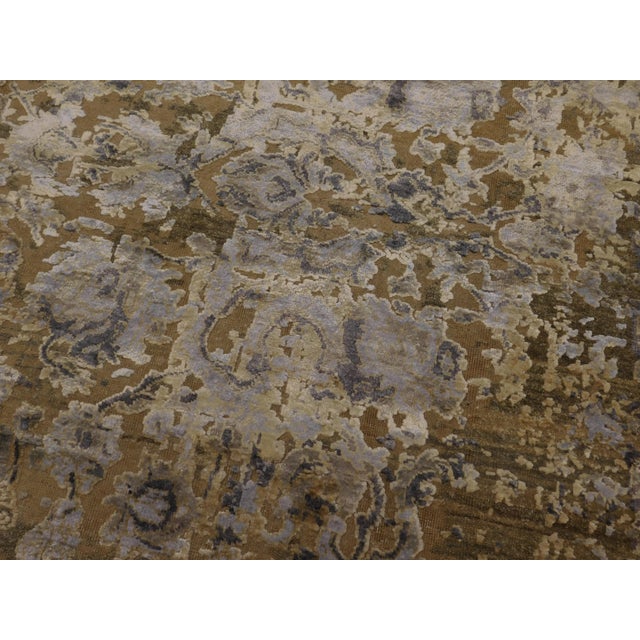 Hand Knotted Indian Wool and Silk Rug - 9'x 12' | Chairish