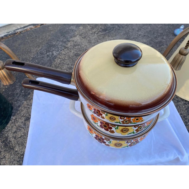 1970’s Enameled Cookware- Set of 3 | Chairish