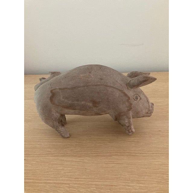 1920s Early American Hand Carved Folk Art Pig | Chairish