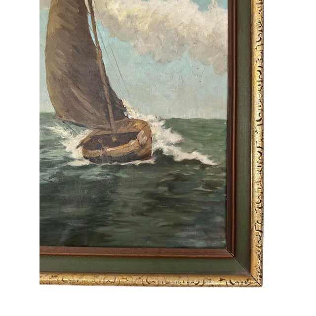 Original Jan Bitter (Dutch, 20th Century) Seascape - Oil on Canvas ...