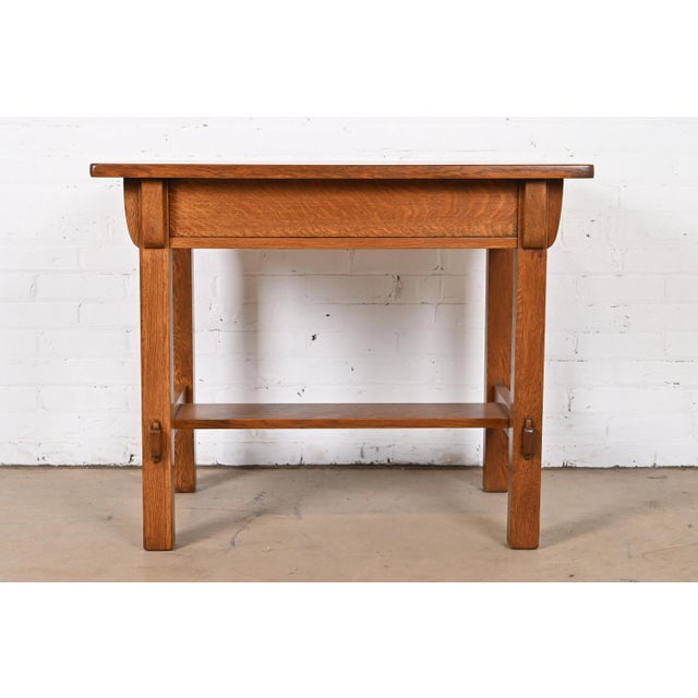 Limbert Mission Oak Arts & Crafts Desk or Library Table, Newly Restored ...