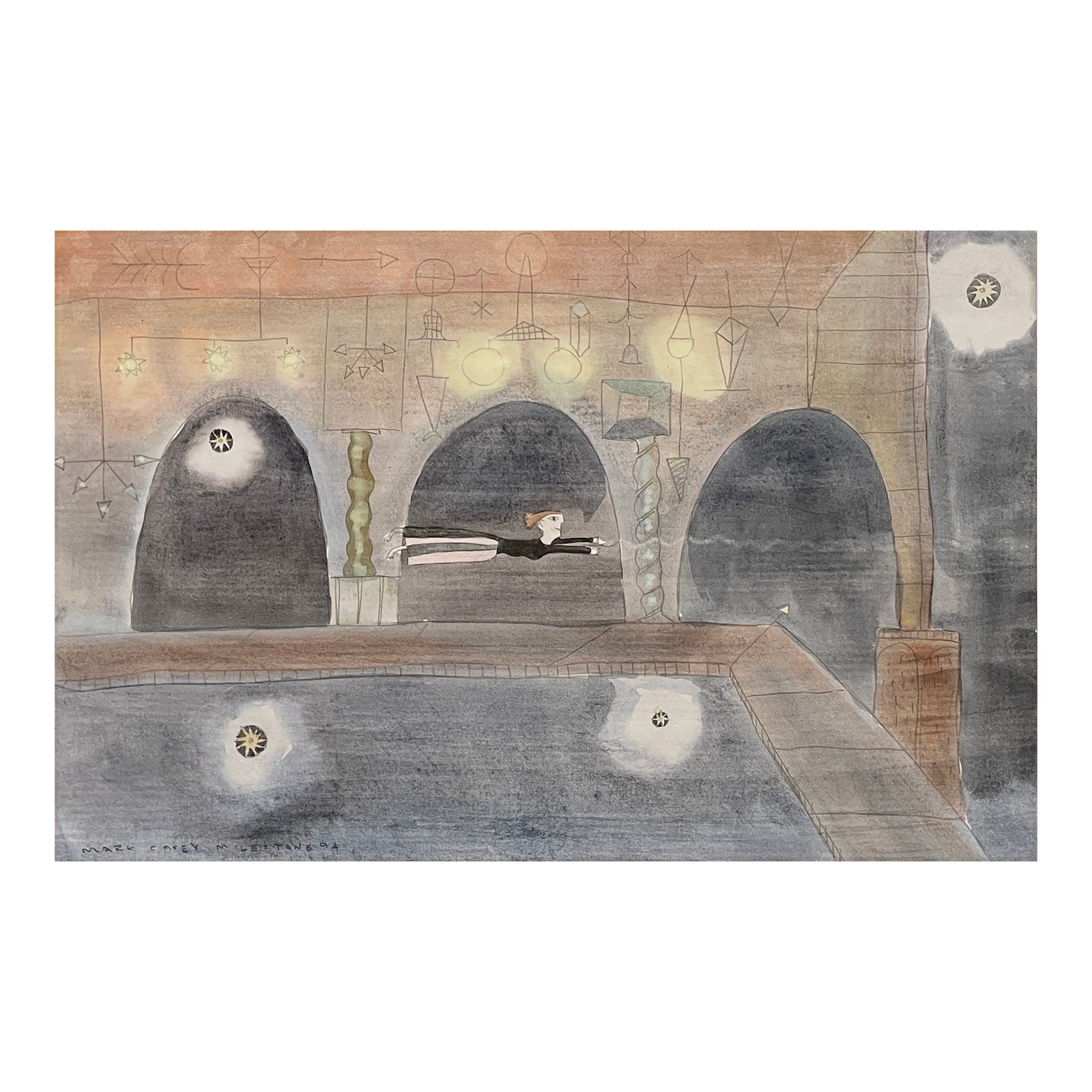 1992 Mark Casey Milestone Outsider Art Painting | Chairish