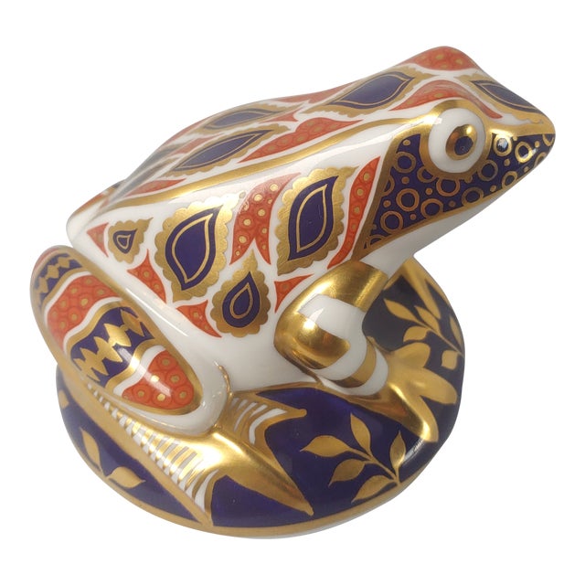 1980s Royal Crown Derby Imari Frog | Chairish