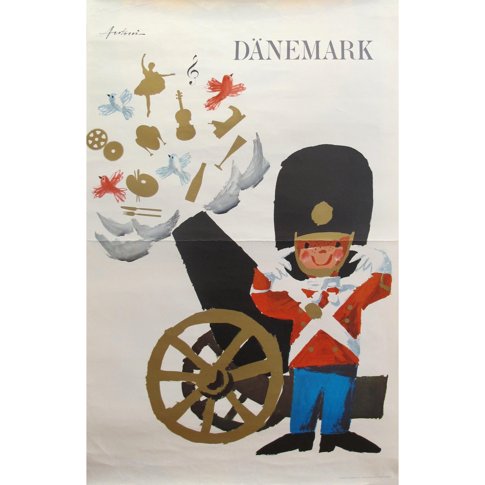 1960s Orignal Vintage Danish Travel Poster | Chairish
